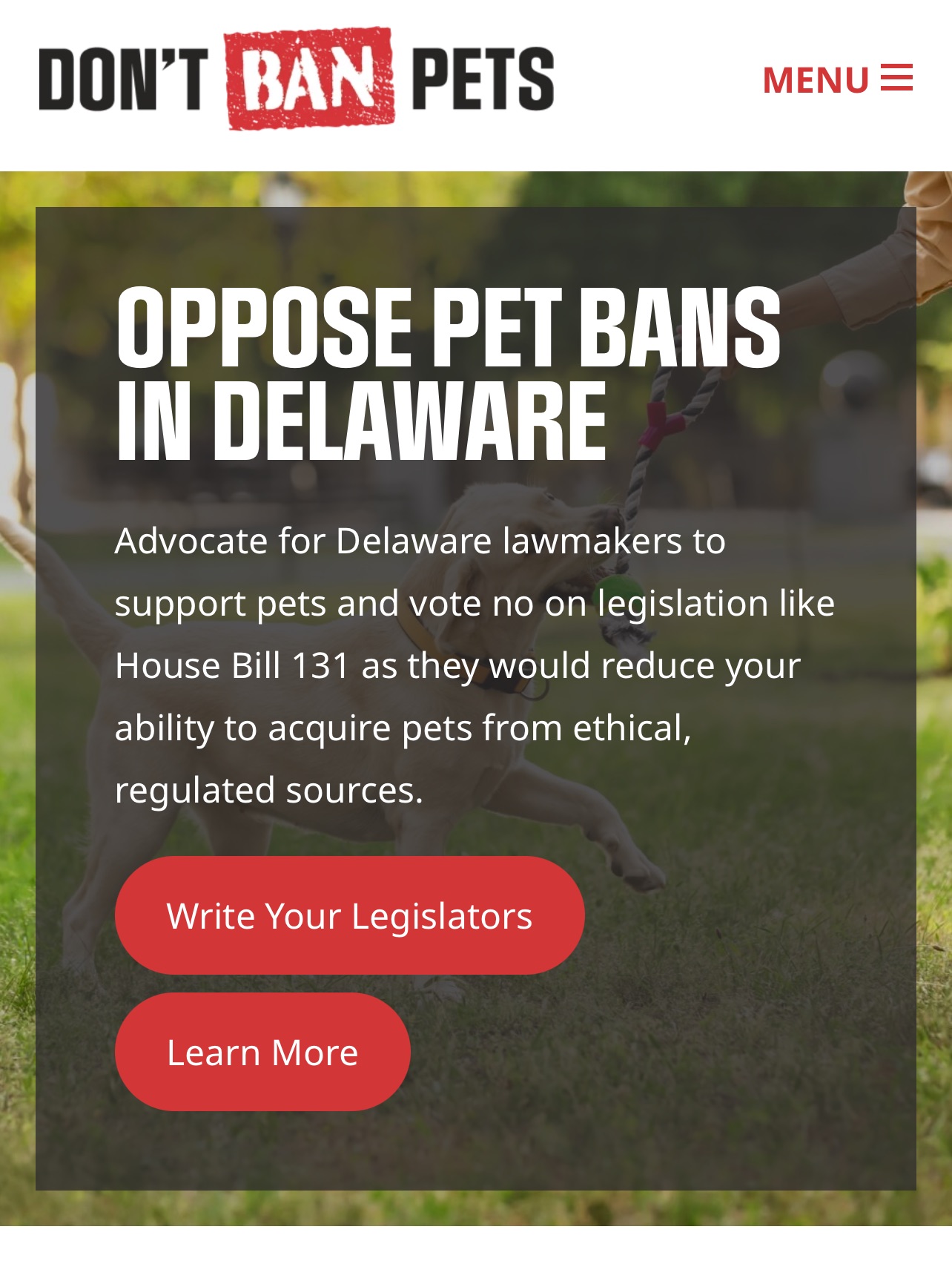 HELP STOP THE HB 131 BAN! - Puppies R Us